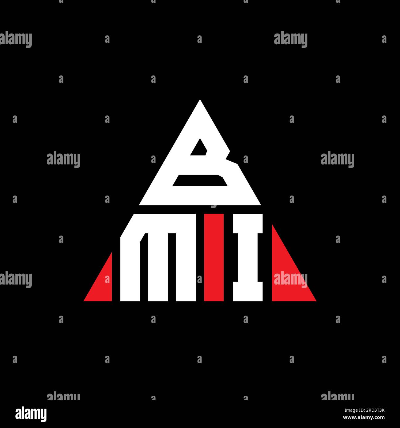 BMI triangle letter logo design with triangle shape. BMI triangle logo ...