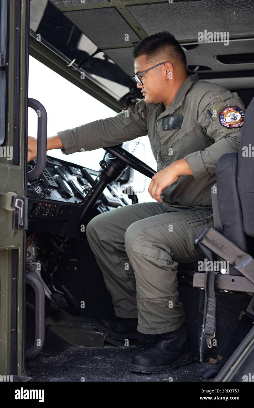 U.S. Marine Corps Sgt. Amiel D. Roxas, station captain with Crash Fire ...