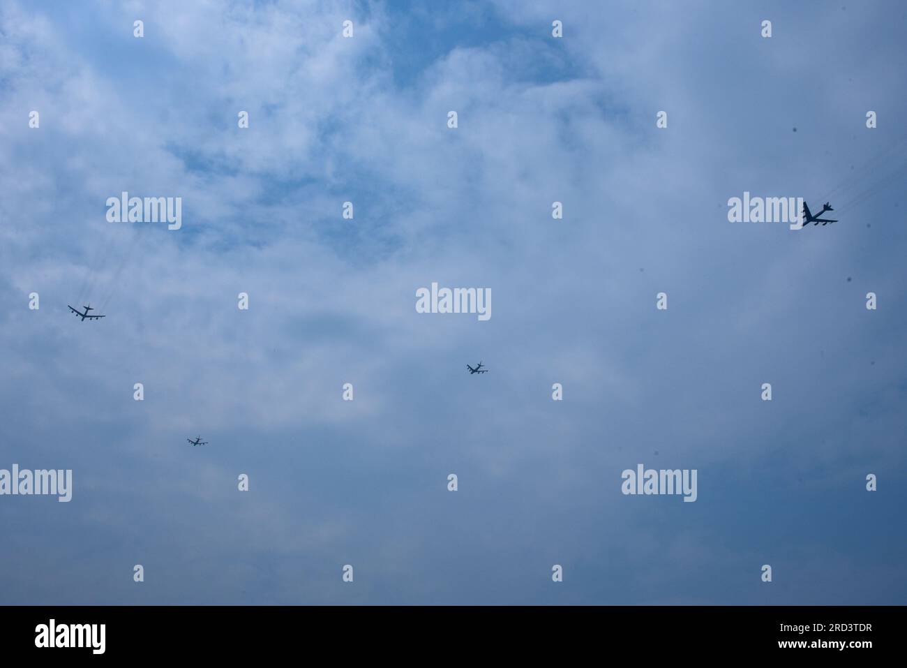 Two U.S. Air Force B-52H Stratofortress aircraft assigned to the 5th ...