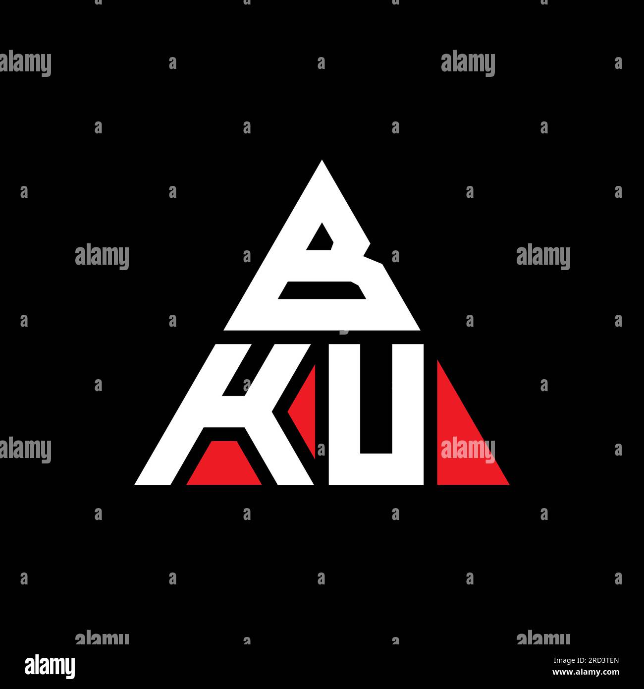 BKU triangle letter logo design with triangle shape. BKU triangle logo design monogram. BKU ...