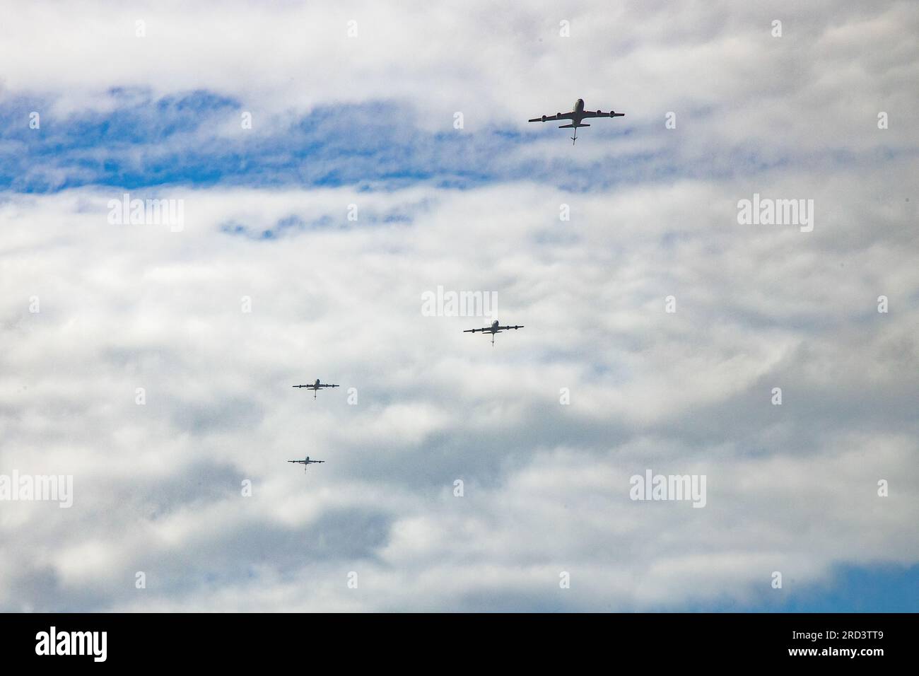 Four U.S. Air Force KC-135 Stratotankers assigned to 203rd Air ...