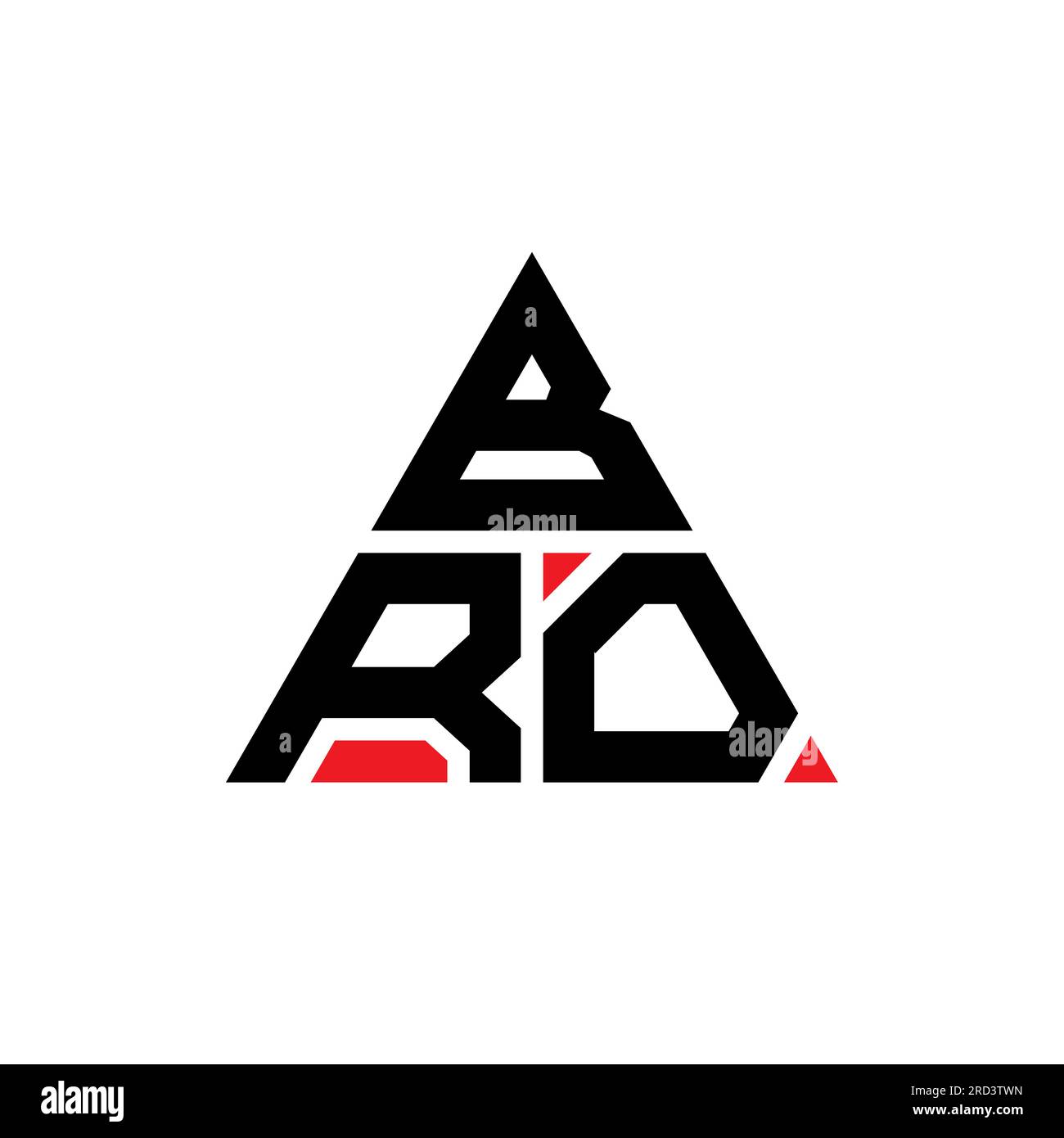 BRO triangle letter logo design with triangle shape. BRO triangle logo ...