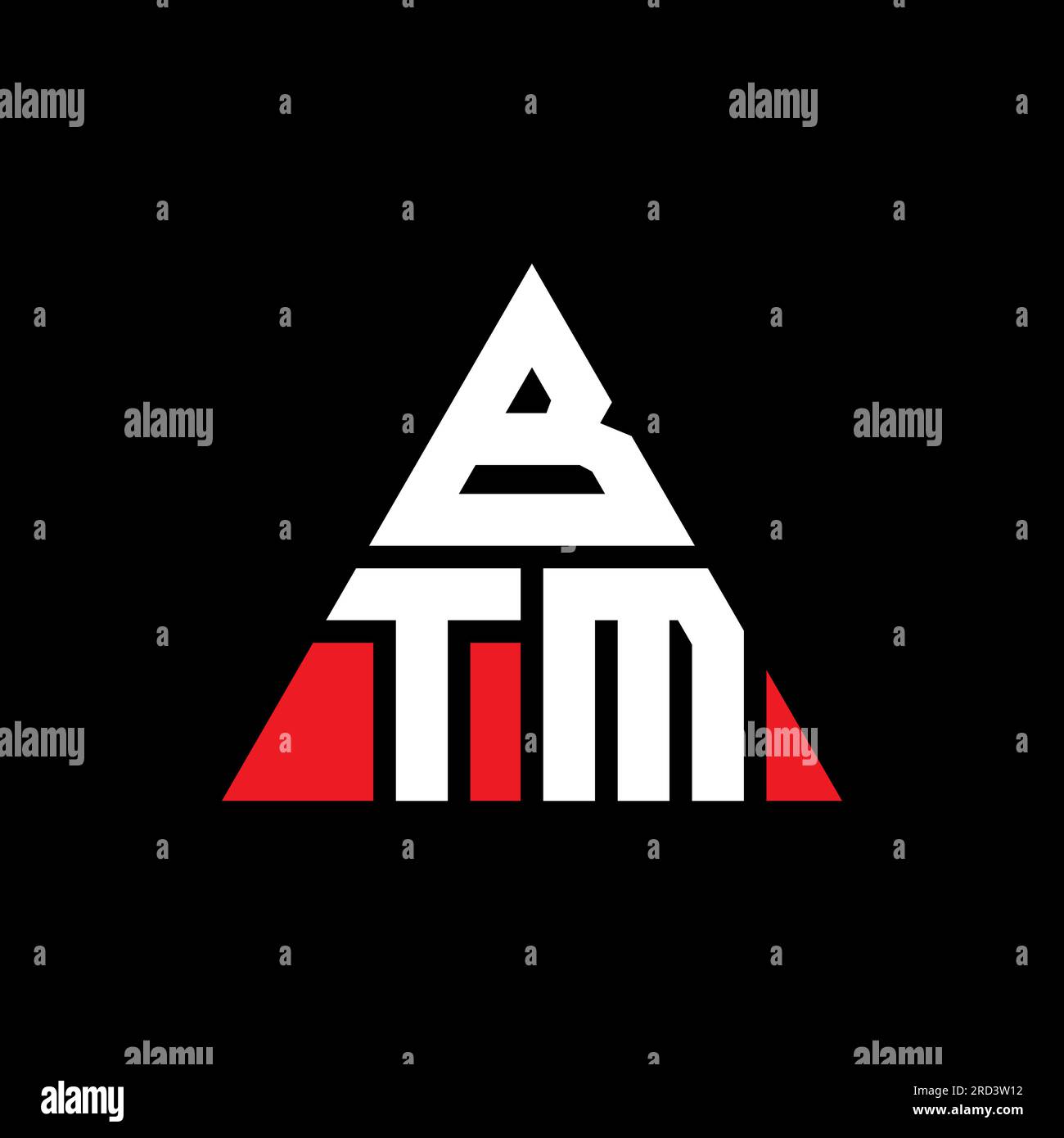 BTM triangle letter logo design with triangle shape. BTM triangle logo ...
