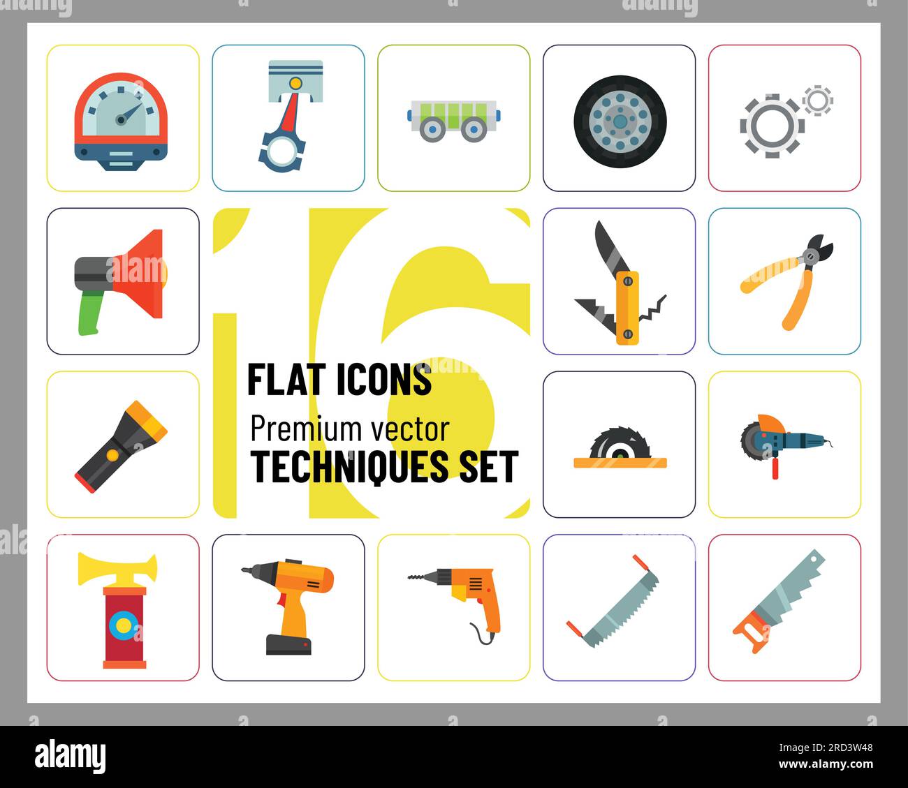 Techniques Icons Set Stock Vector Image & Art - Alamy