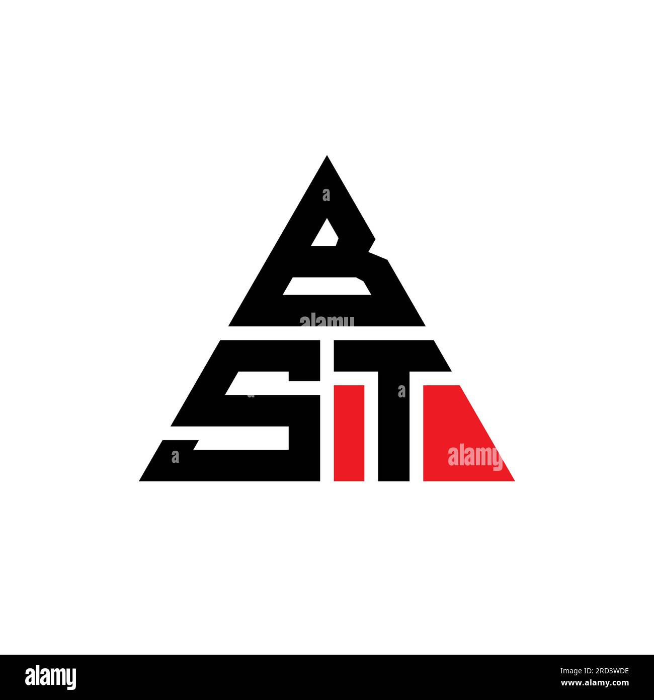 BST triangle letter logo design with triangle shape. BST triangle logo ...