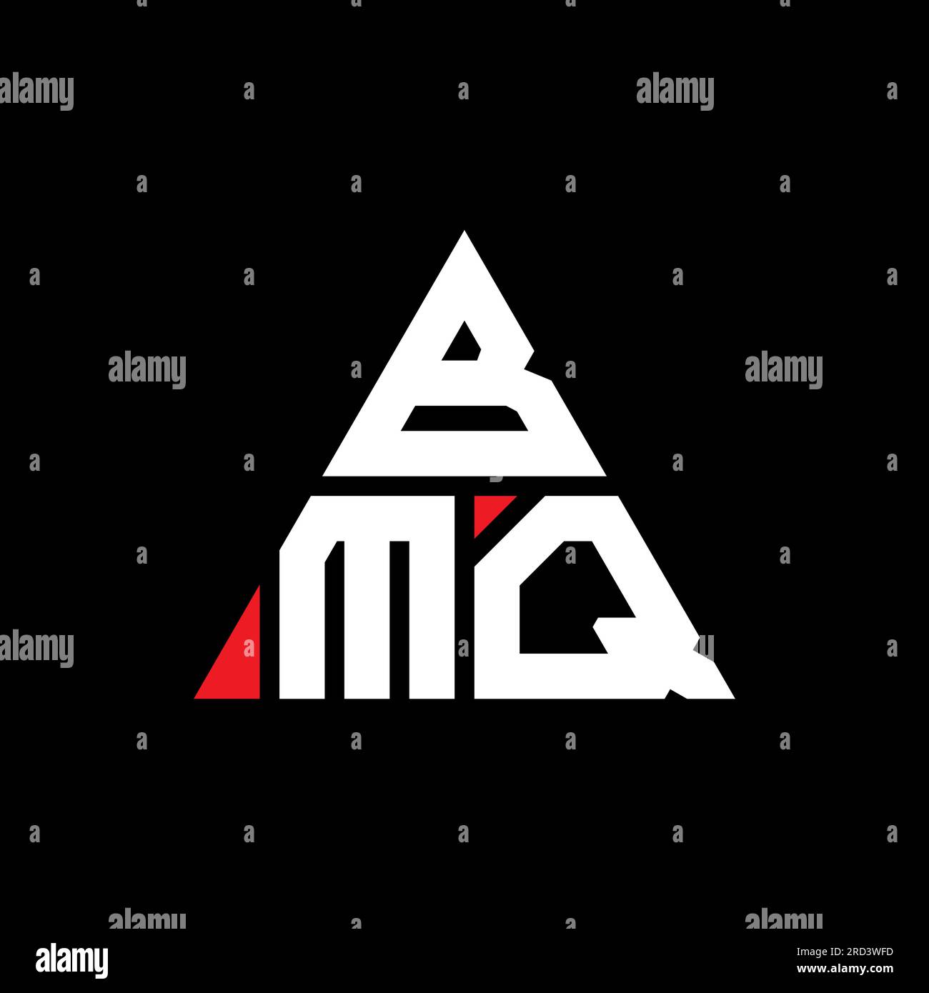 BMQ triangle letter logo design with triangle shape. BMQ triangle logo ...