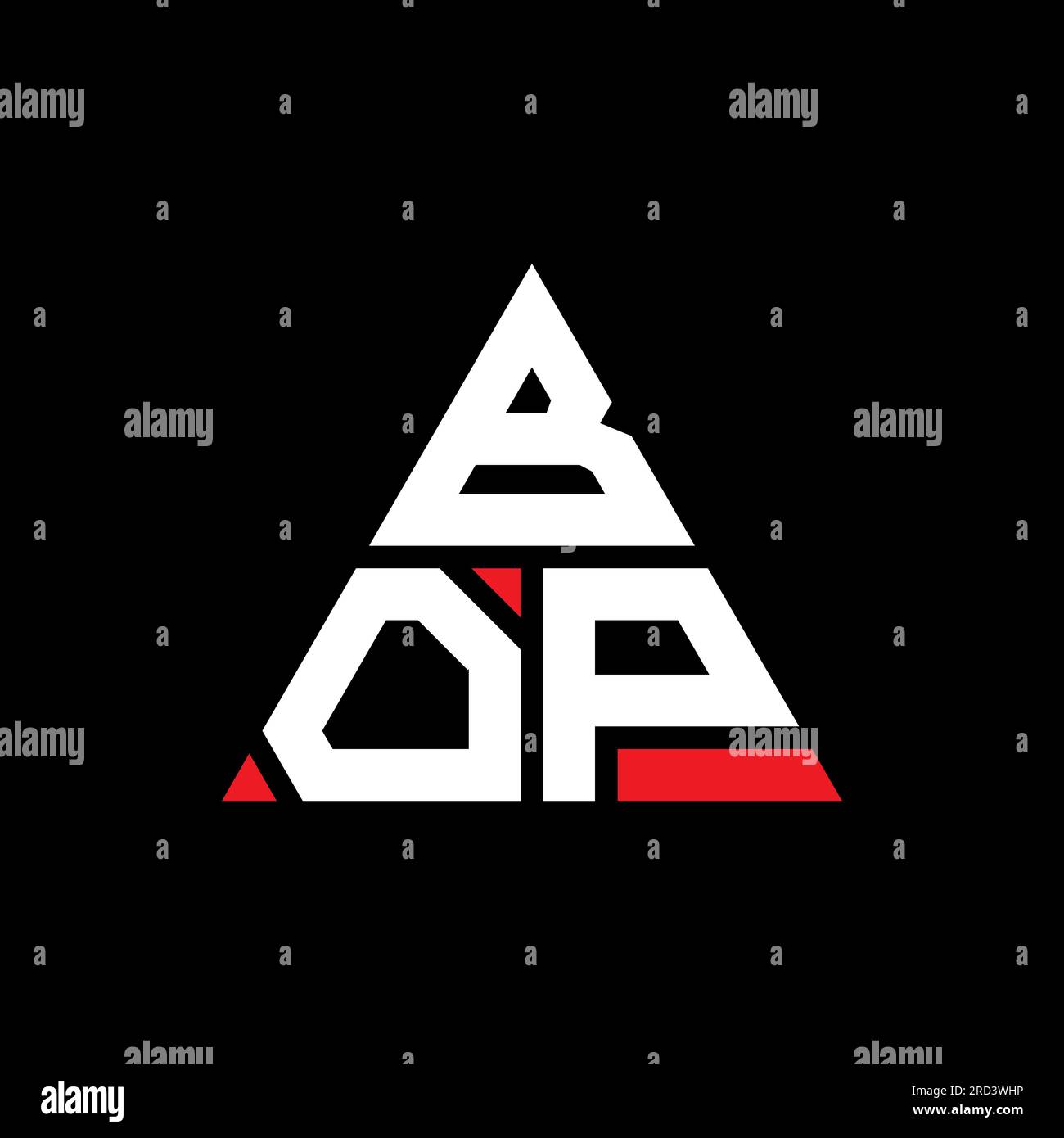 BOP triangle letter logo design with triangle shape. BOP triangle logo ...