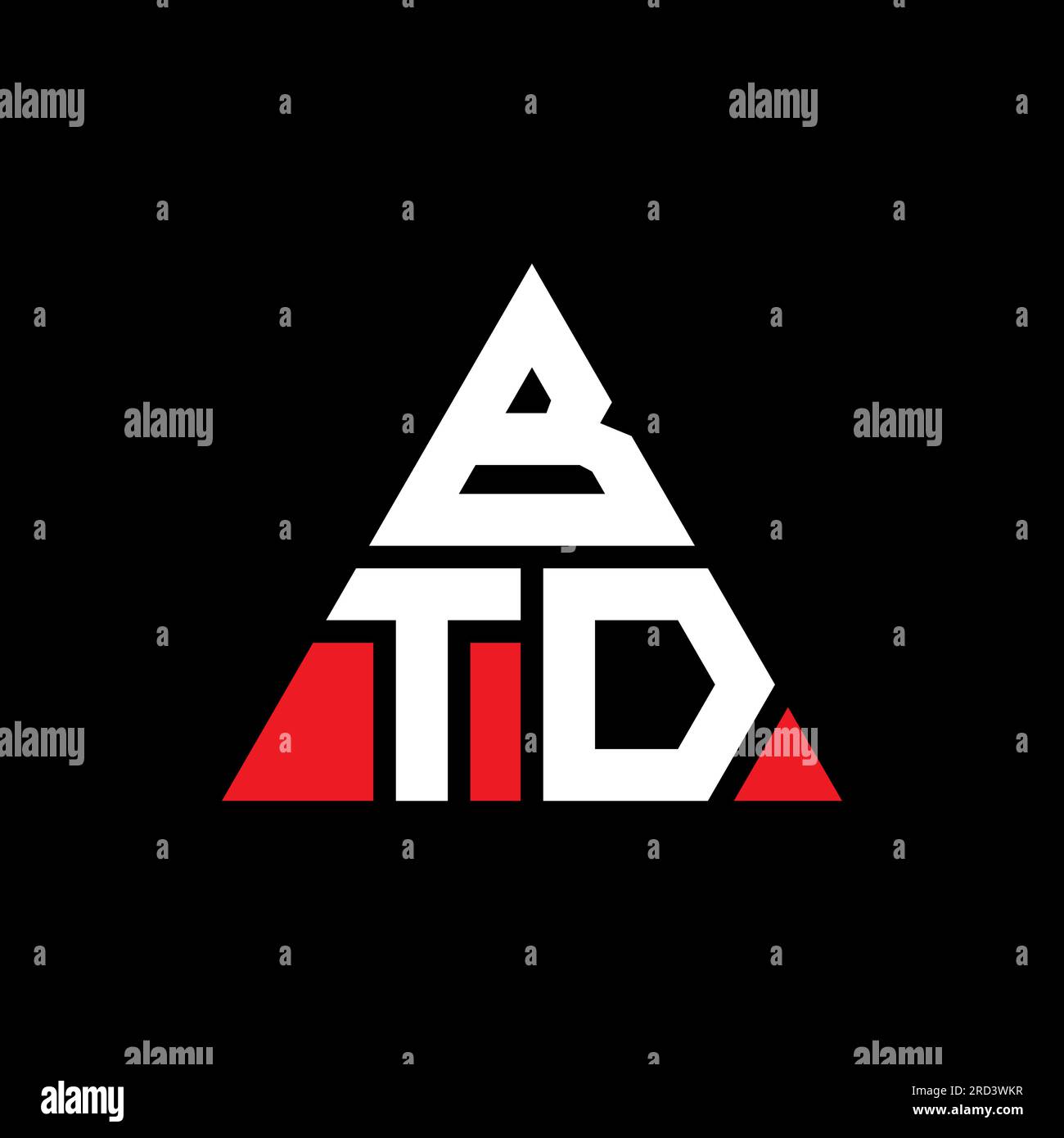 BTD triangle letter logo design with triangle shape. BTD triangle logo ...