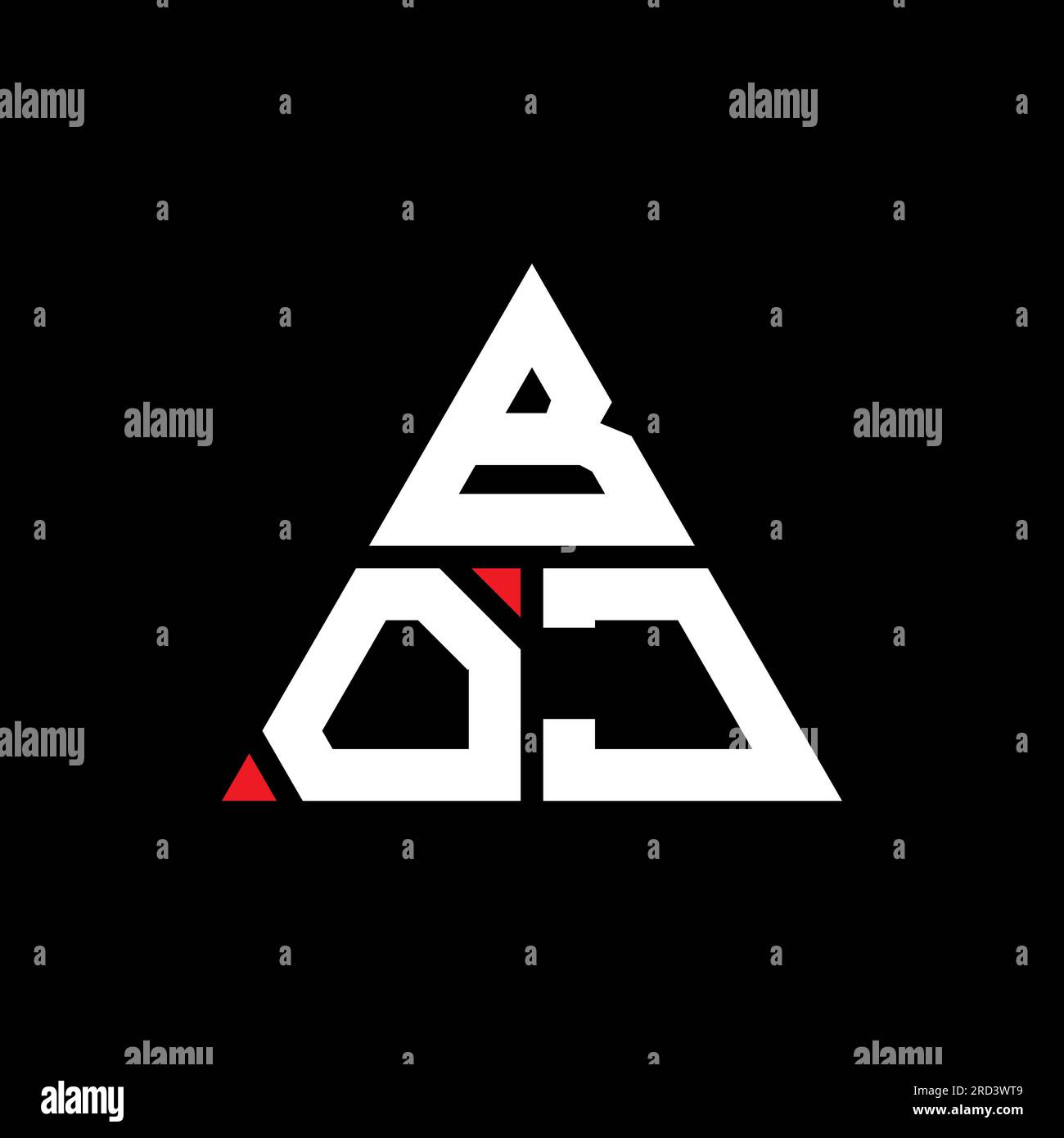 BOJ triangle letter logo design with triangle shape. BOJ triangle logo ...