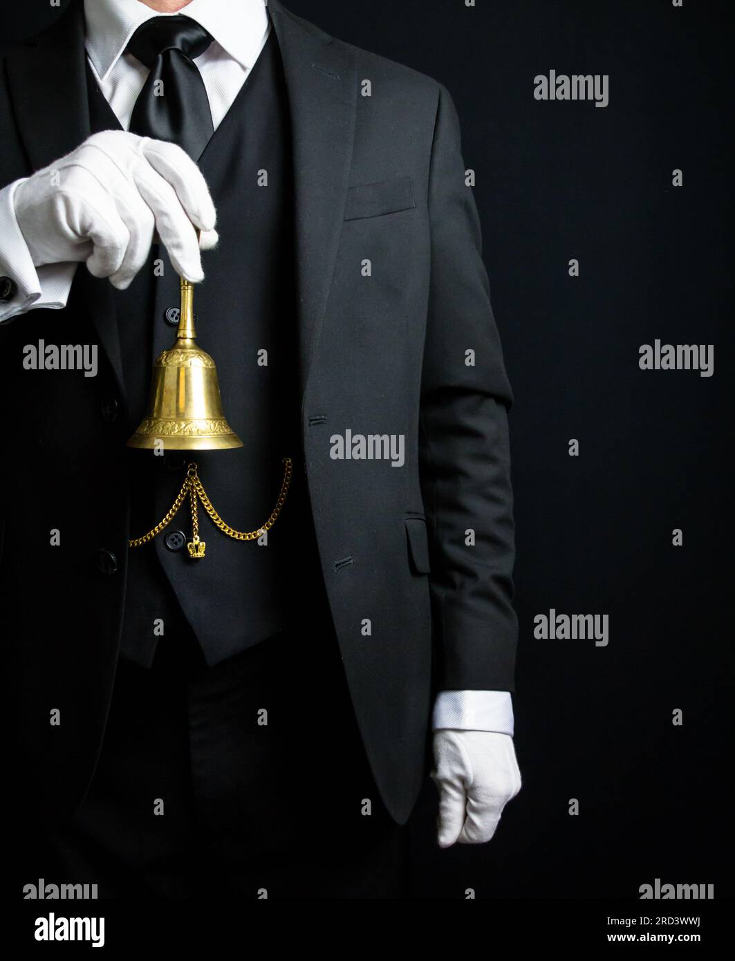 Gold hotel concierge bell hi-res stock photography and images - Alamy