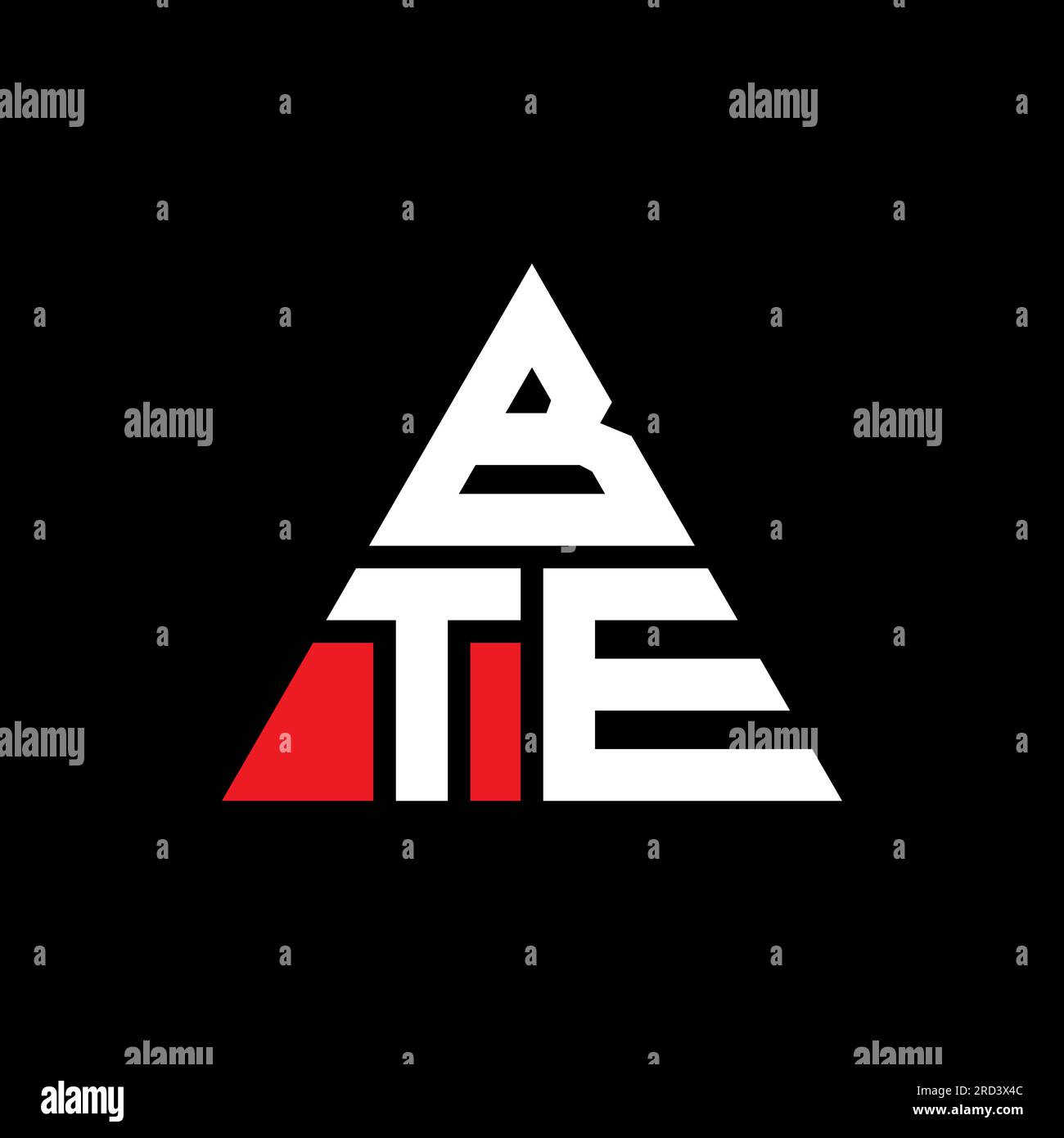 BTE triangle letter logo design with triangle shape. BTE triangle logo design monogram. BTE ...