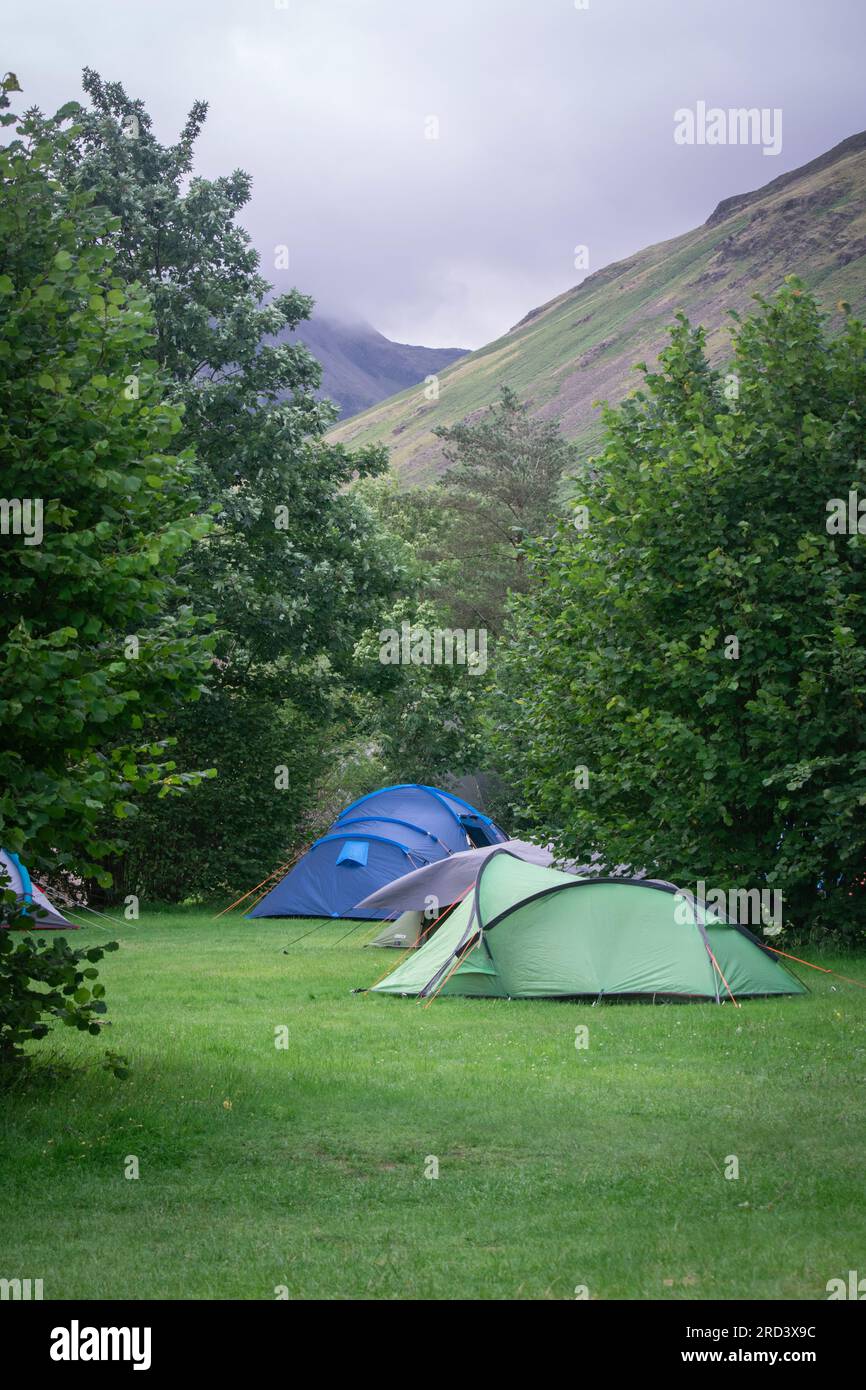 Campsite below Lingmell in Wasdale, Lake District, Cumbria Stock Photo - Alamy