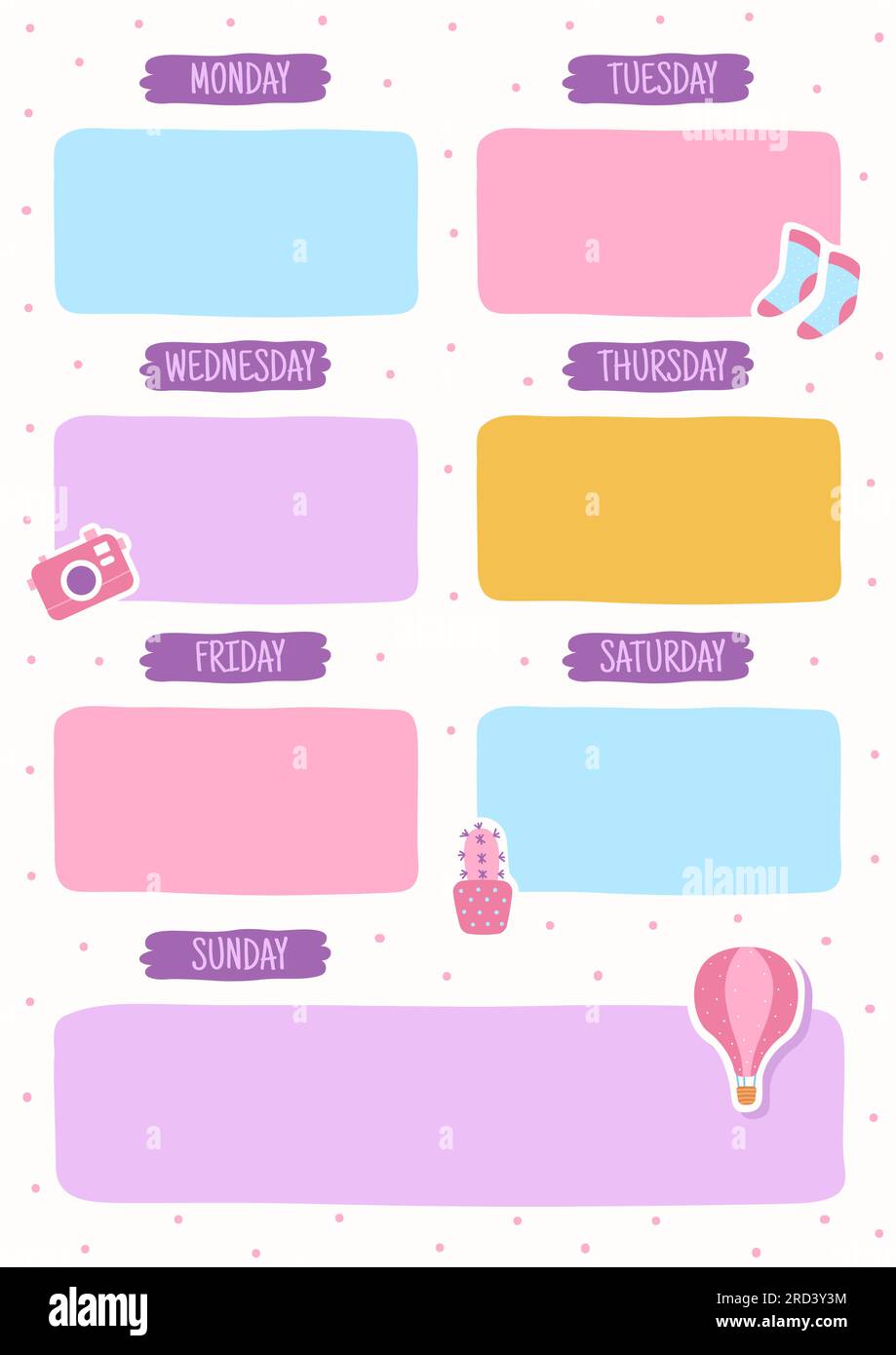 Planner list. Weekly blank reminder page, school timetable, organizer ...