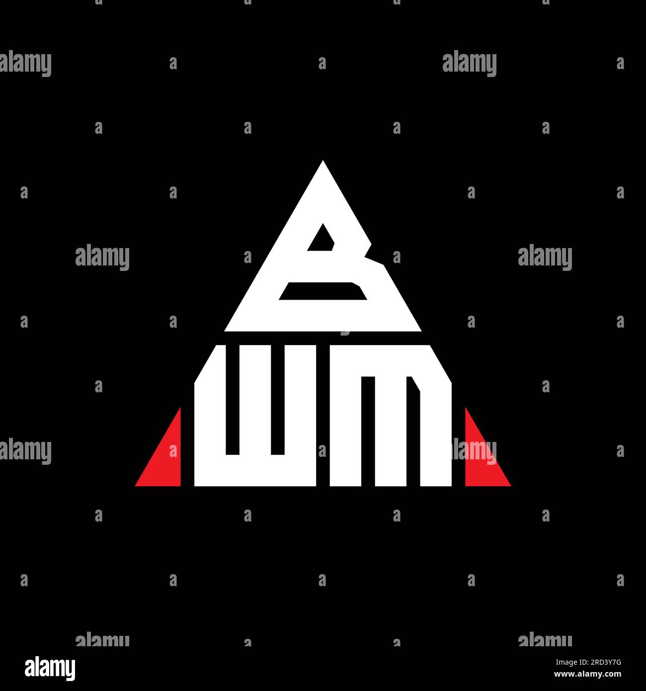 BWM triangle letter logo design with triangle shape. BWM triangle logo ...
