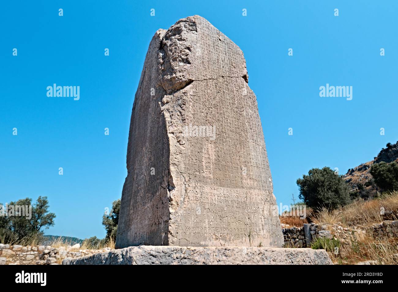 Antalya, Turkey - July 15, 2023: Lycian Monumental Stone inscription in ...