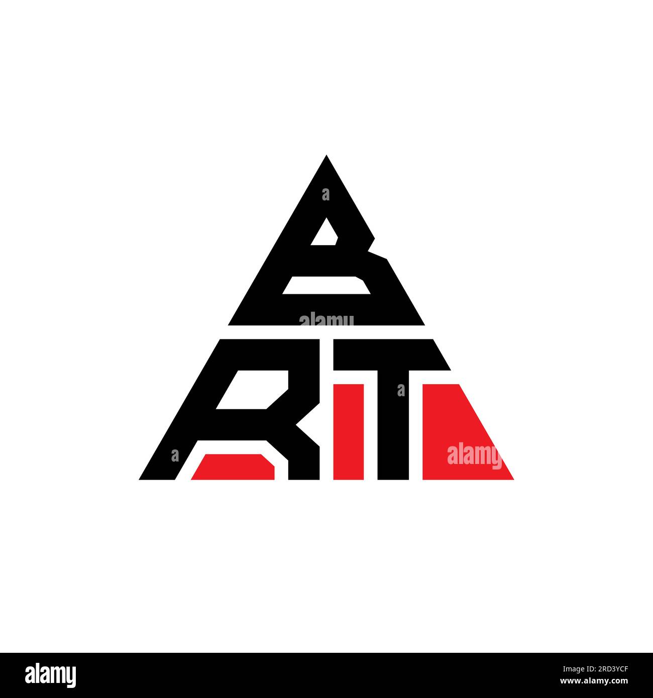 BRT triangle letter logo design with triangle shape. BRT triangle logo ...