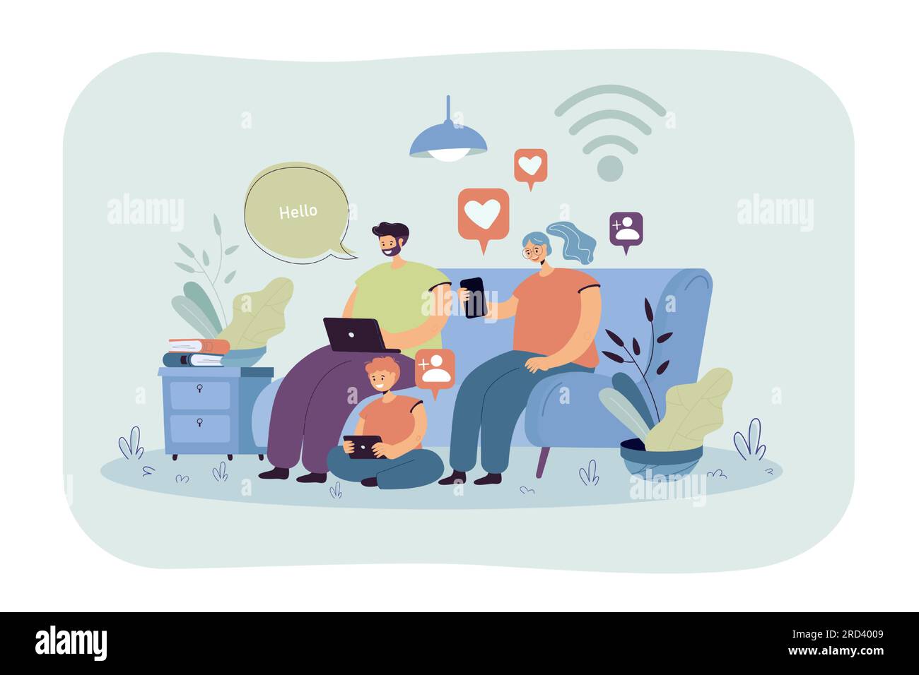 Family tablet home Cut Out Stock Images & Pictures - Alamy