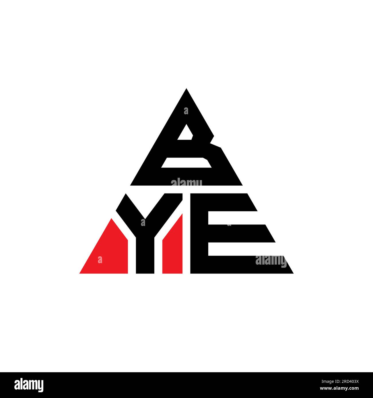 BYE triangle letter logo design with triangle shape. BYE triangle logo ...
