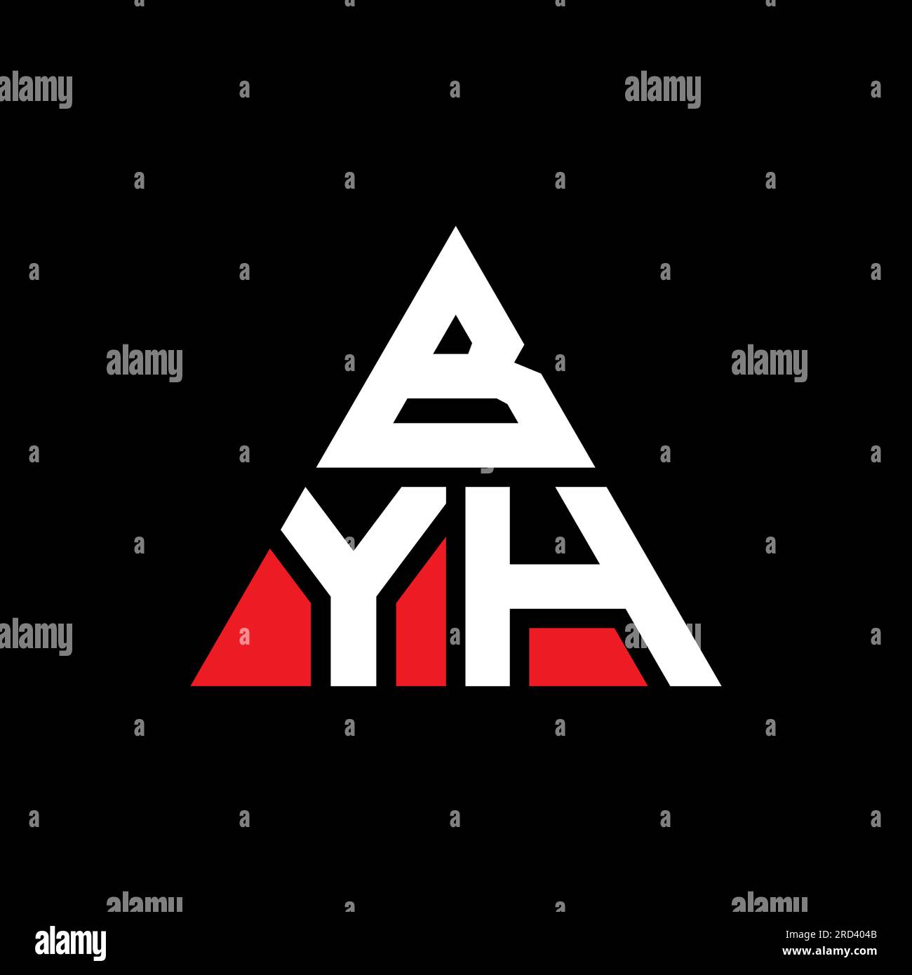 BYH triangle letter logo design with triangle shape. BYH triangle logo ...
