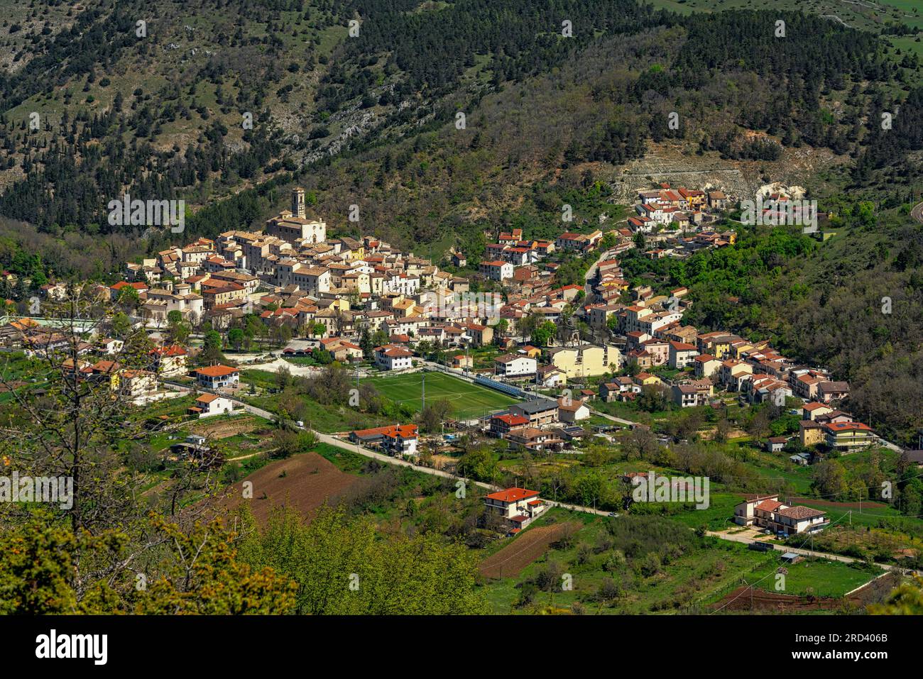 the small village of Goriano Sicoli placed among the mountains of the ...