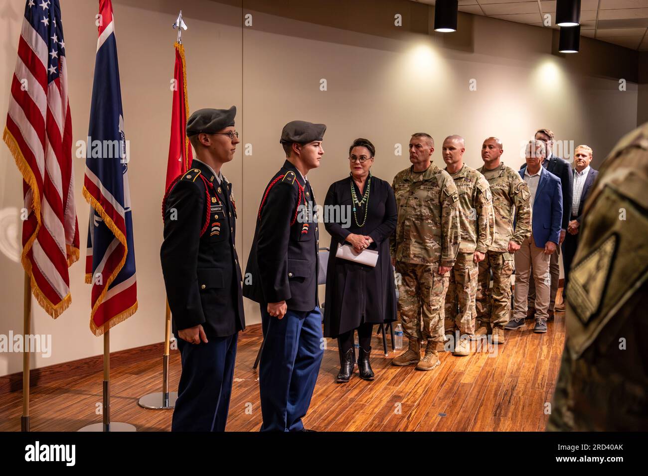The Central High School JROTC Color Guard posts the colors at the Joint ...