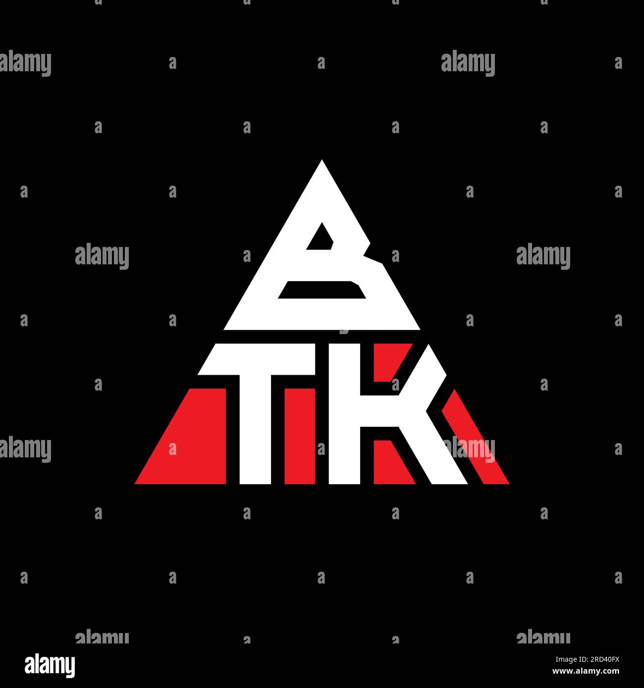 BTK triangle letter logo design with triangle shape. BTK triangle logo ...