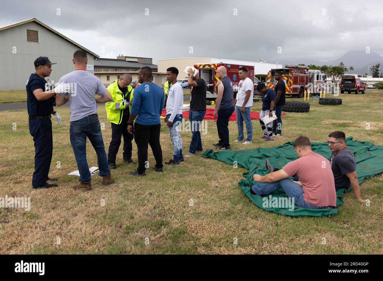 Federal emergency medical technicians triage simulated casualties ...