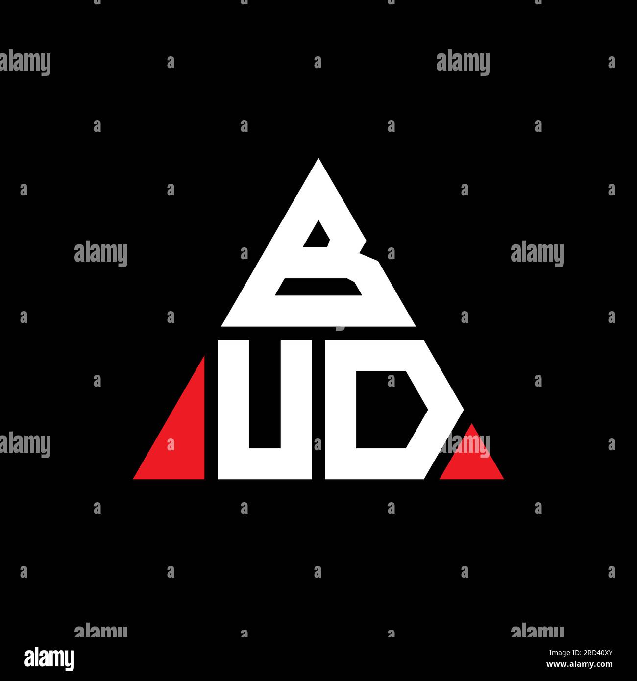 BUD triangle letter logo design with triangle shape. BUD triangle logo ...