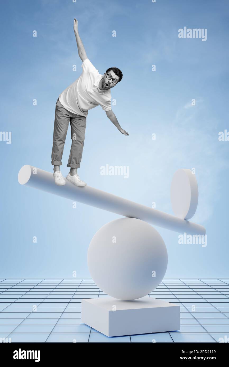 Creative 3d photo artwork graphics collage painting of excited funny ...