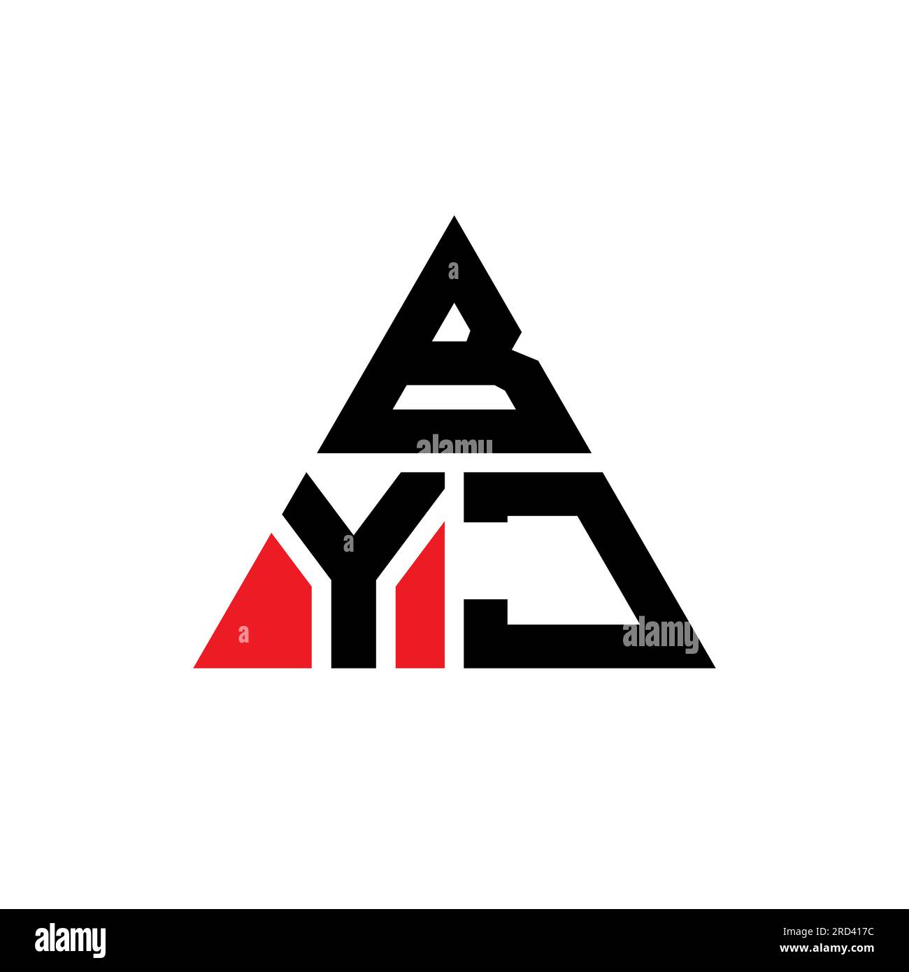 BYJ triangle letter logo design with triangle shape. BYJ triangle logo ...
