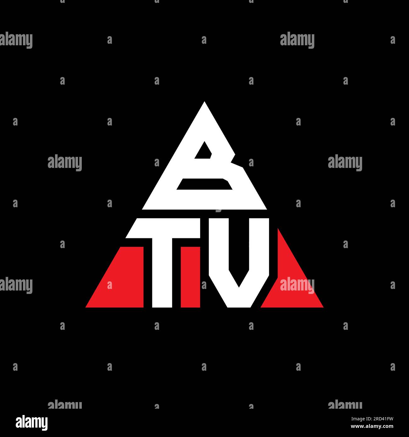 BTV triangle letter logo design with triangle shape. BTV triangle logo ...