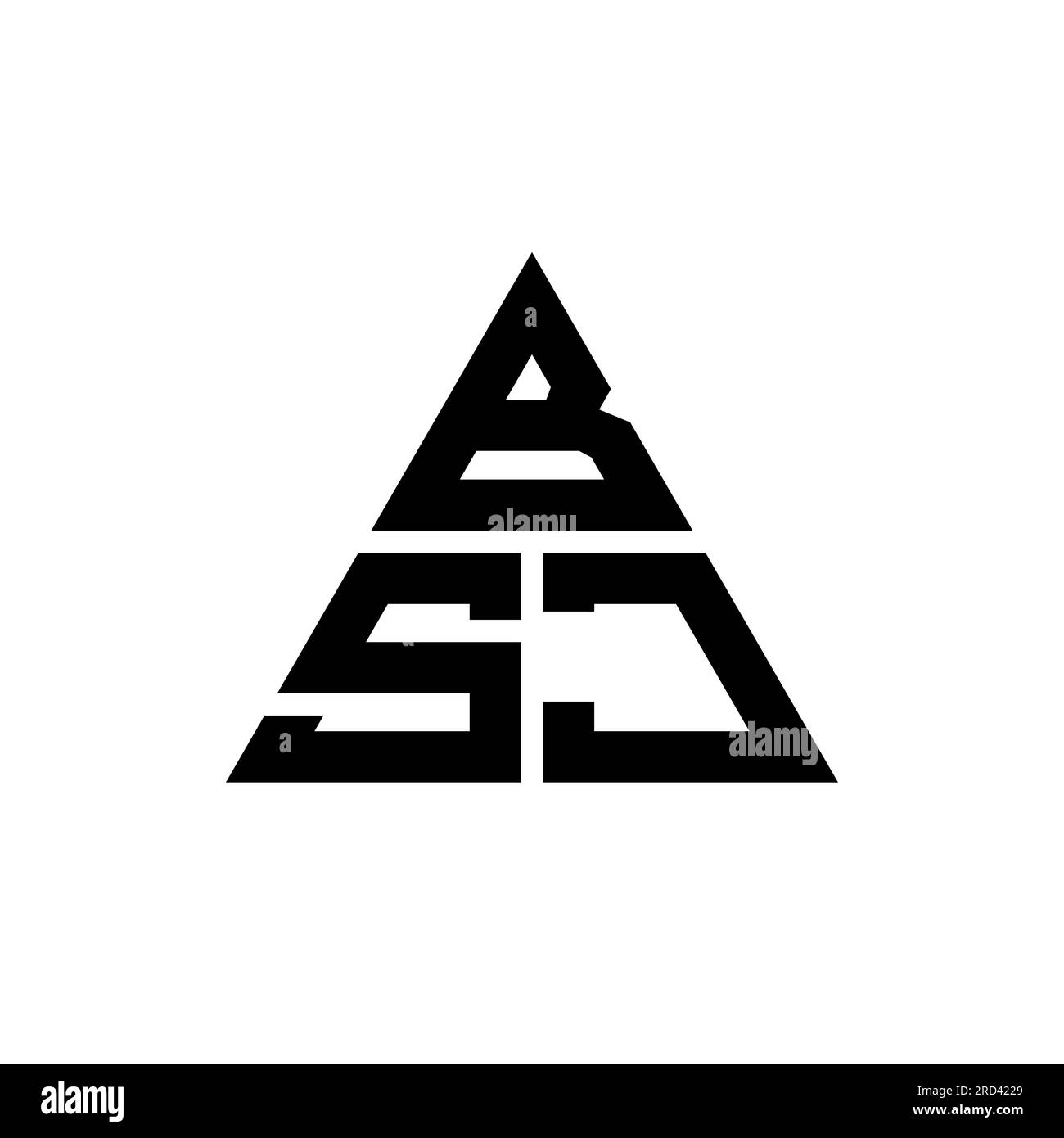 BSJ triangle letter logo design with triangle shape. BSJ triangle logo ...