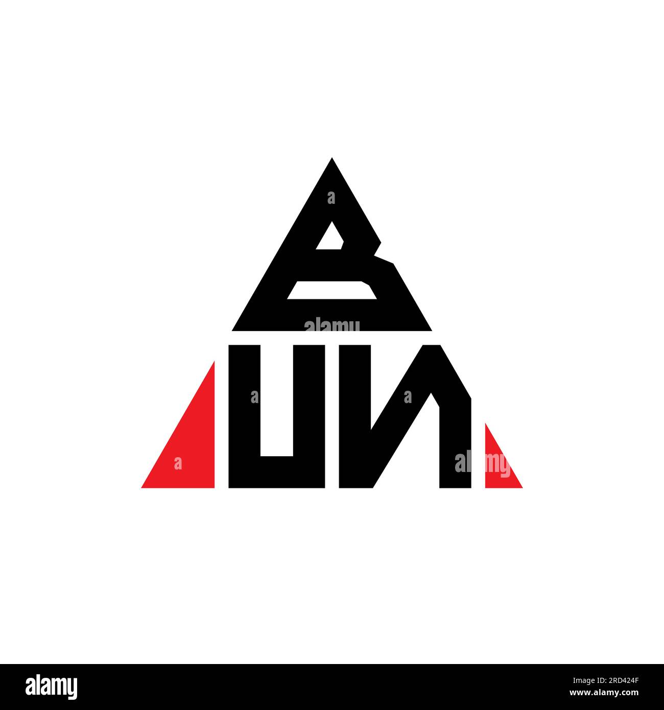 BUN triangle letter logo design with triangle shape. BUN triangle logo ...