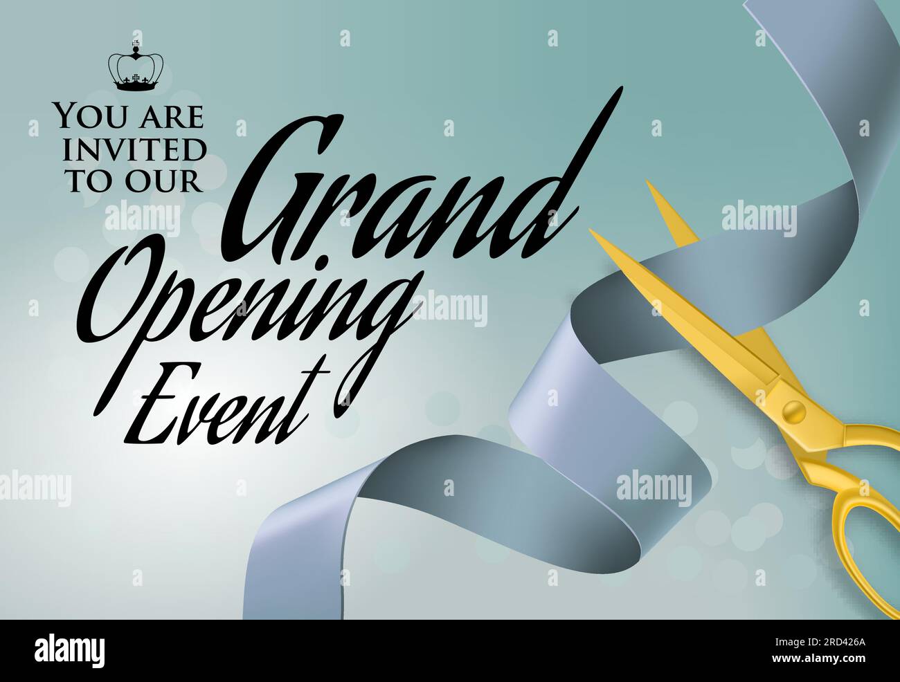 Grand opening event lettering with cutting scissors Stock Vector Image ...