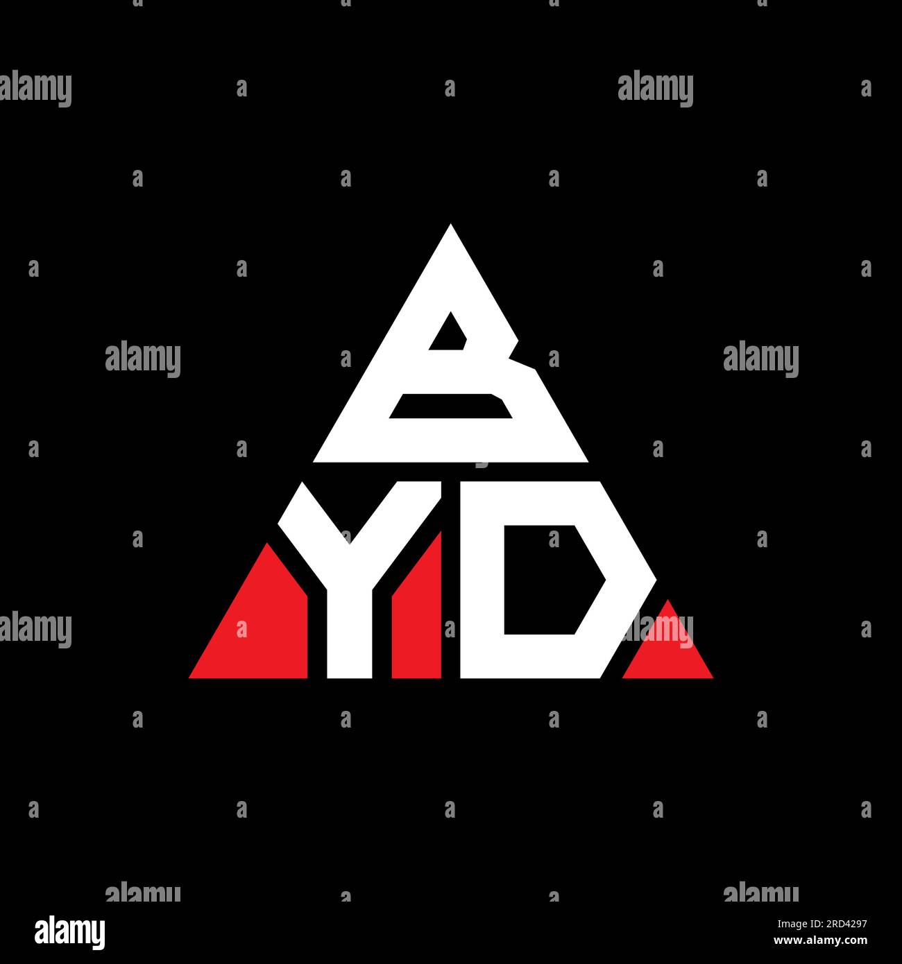 BYD triangle letter logo design with triangle shape. BYD triangle logo ...
