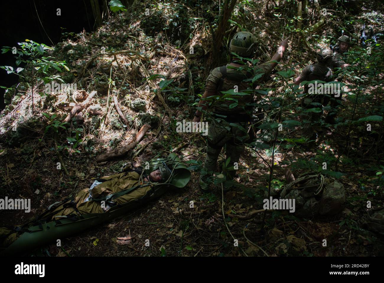 U.S. Air Force Airmen with the 320th Special Tactics Squadron plan a ...