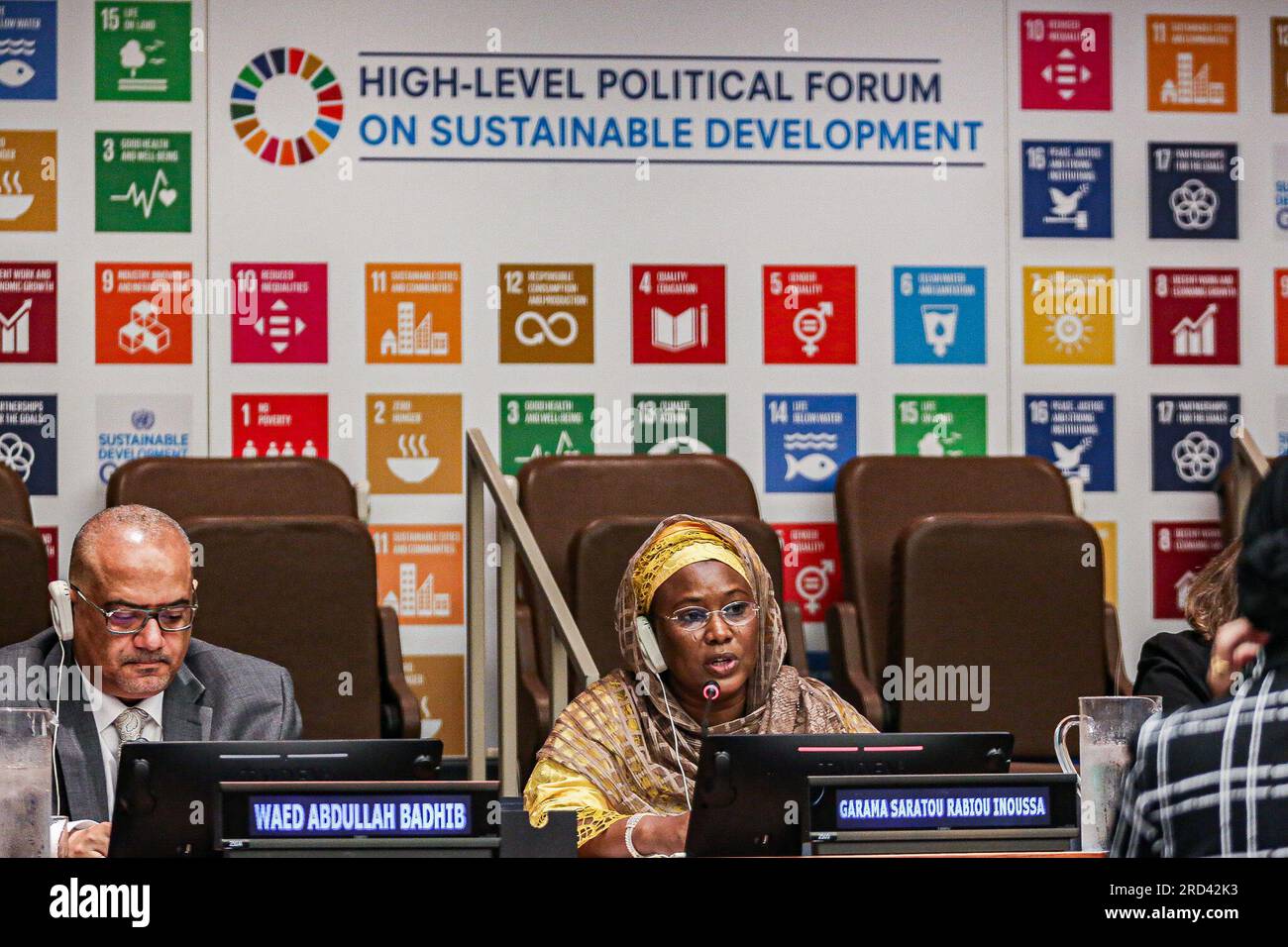 New York, New York, USA. 18th July, 2023. GARAMA SARATOU RABIOU INOUSSA Minister of the ...