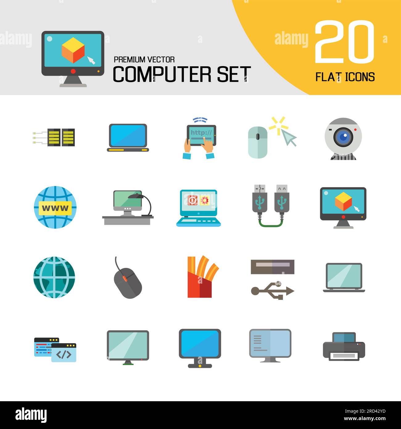 Computer Icon Set Stock Vector Image & Art - Alamy