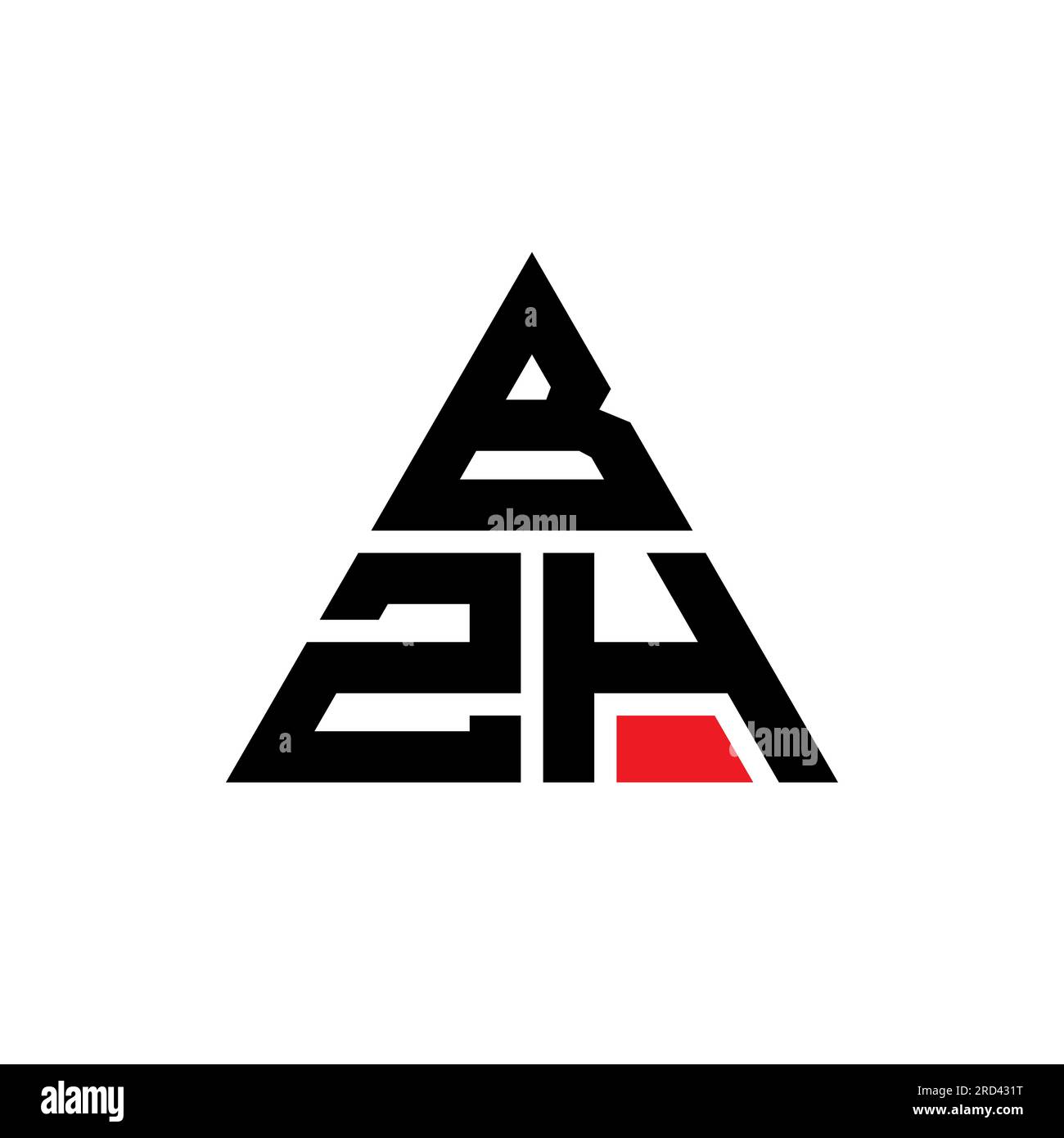 BZH triangle letter logo design with triangle shape. BZH triangle logo ...