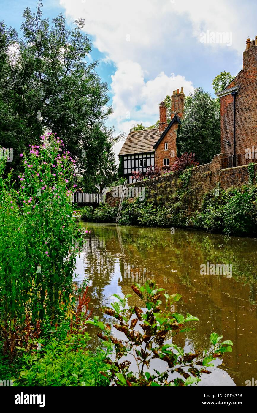 Historic village of Worsley with tudor style homes by the Bridgewater ...