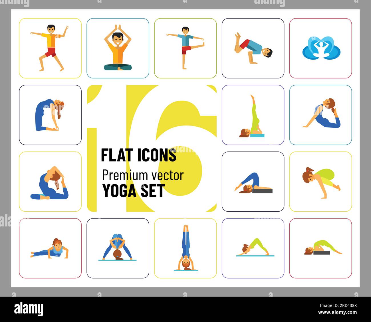 Yoga Icon Set Stock Vector Image & Art - Alamy