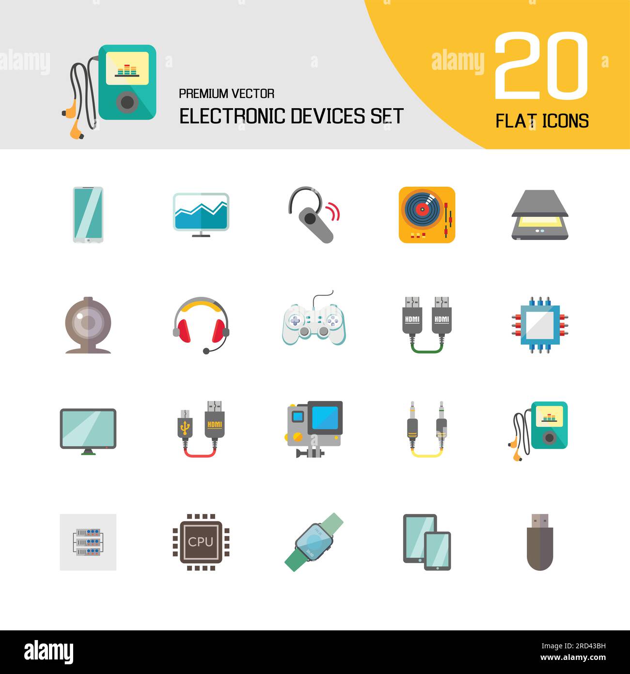 Electronic devices icons set Stock Vector Image & Art - Alamy