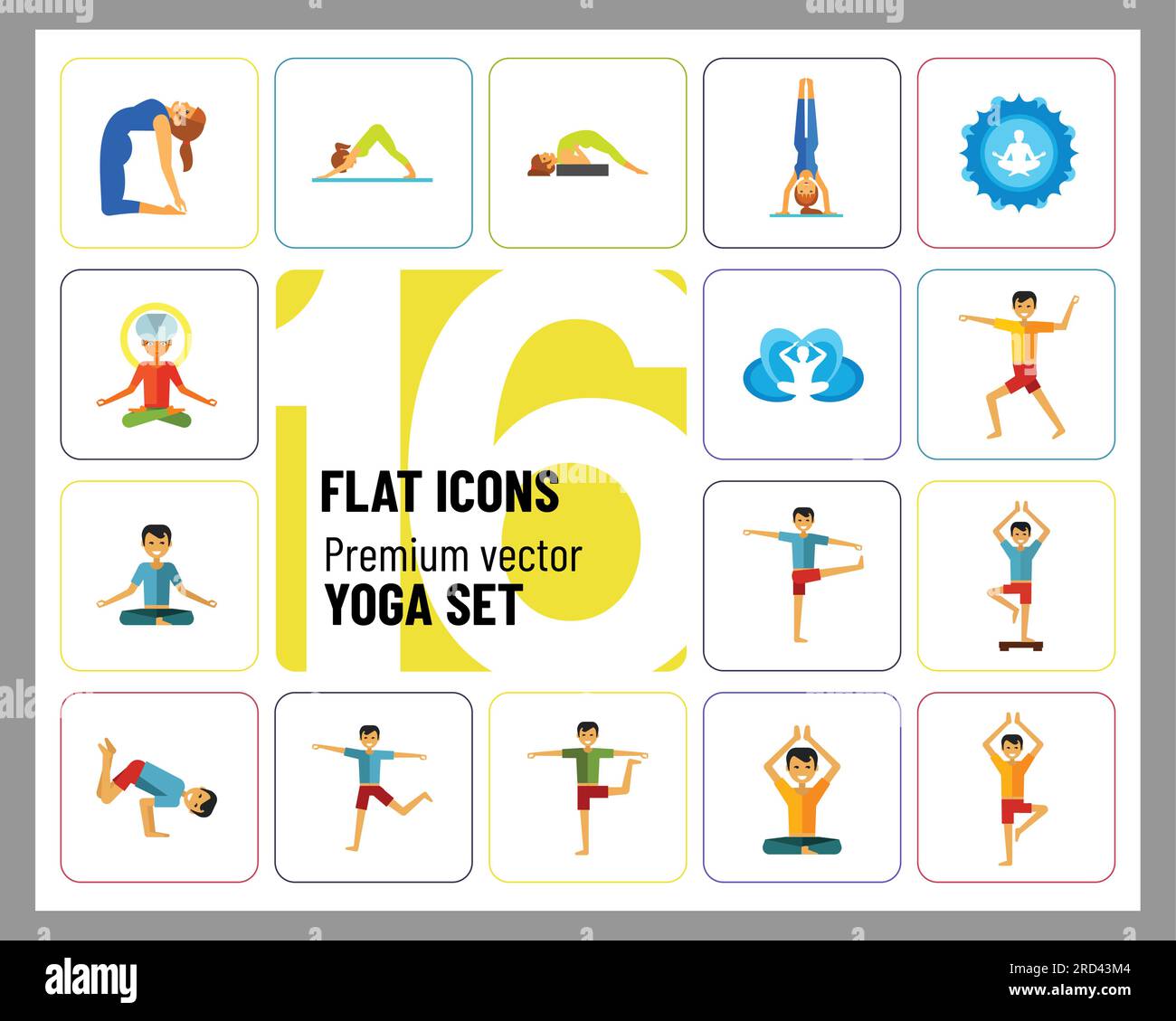 Yoga Icon Set Stock Vector Image & Art - Alamy