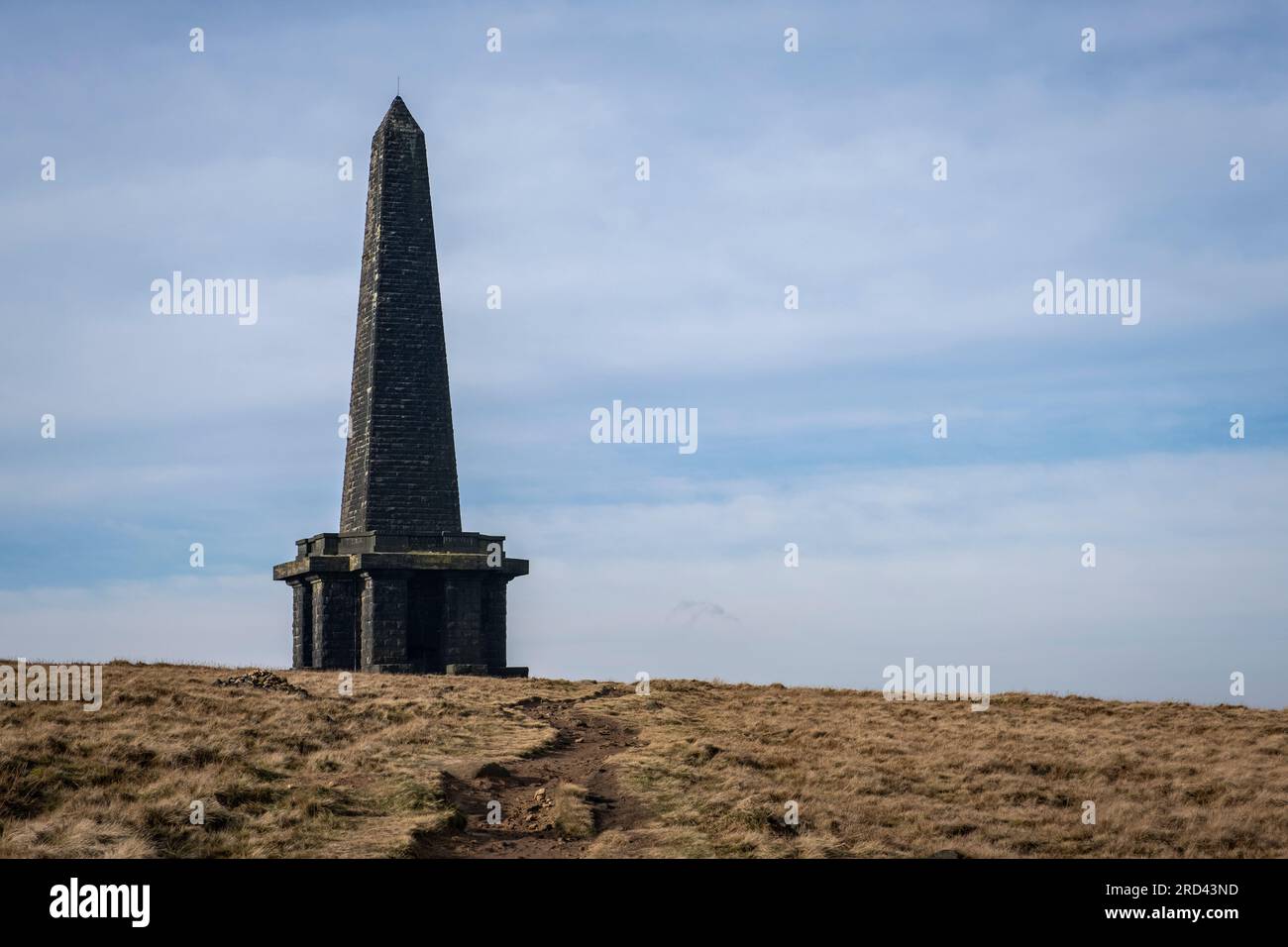 Stoodley Pike memorial folly, standing on the moors at Mankinholes ...