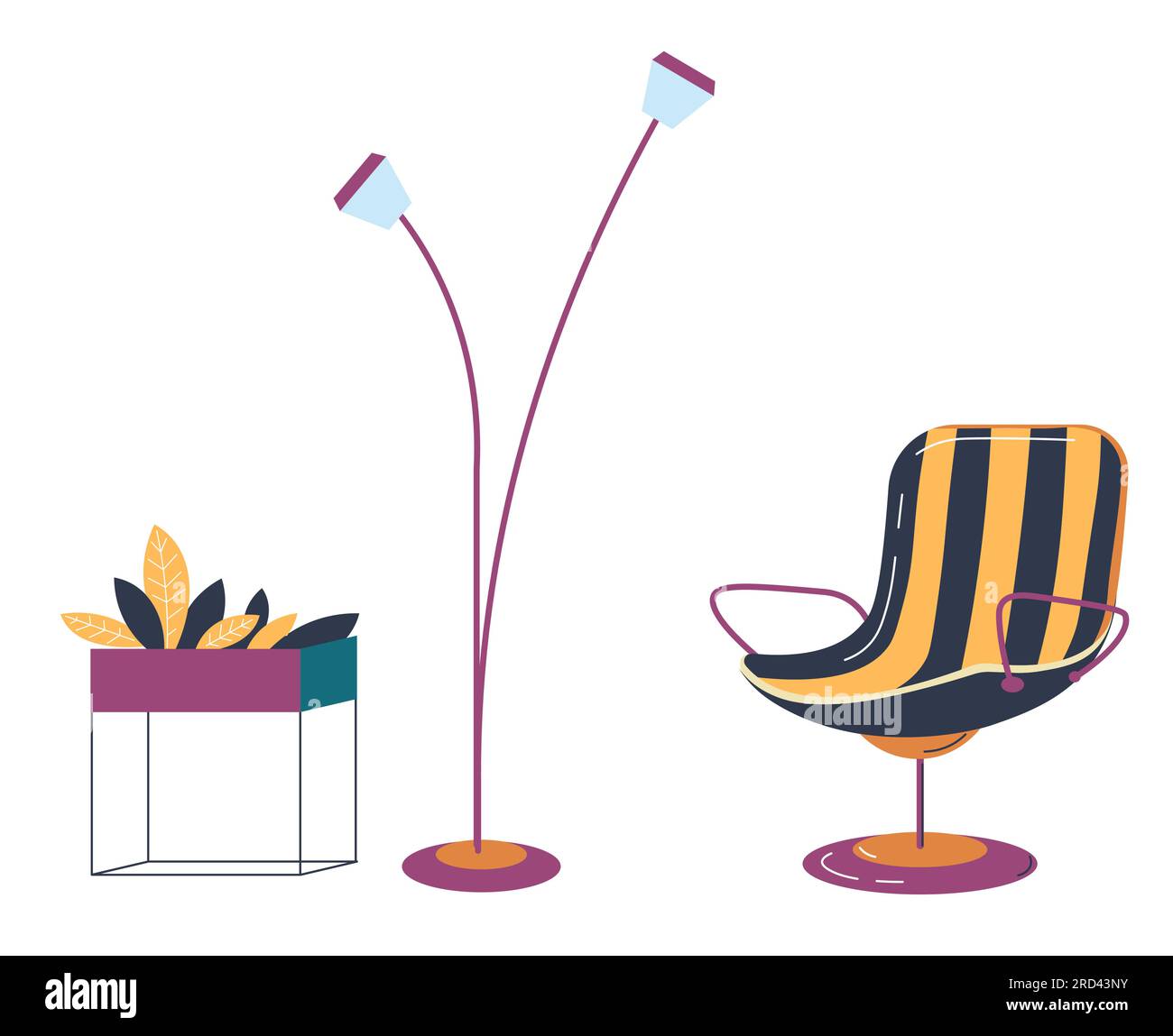 Interior design of living room or lounge vector Stock Vector Image ...