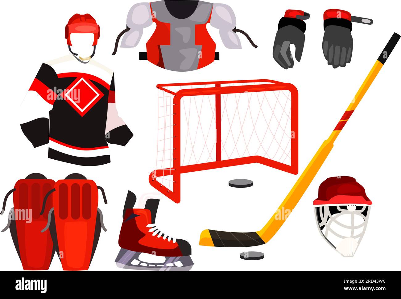 Hockey equipment icons Stock Vector Image & Art - Alamy