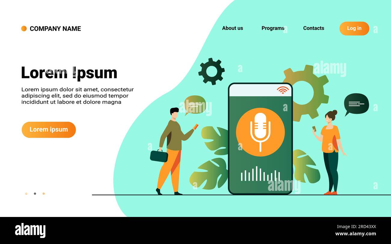 People using voice assistant app on smartphone Stock Vector Image & Art ...