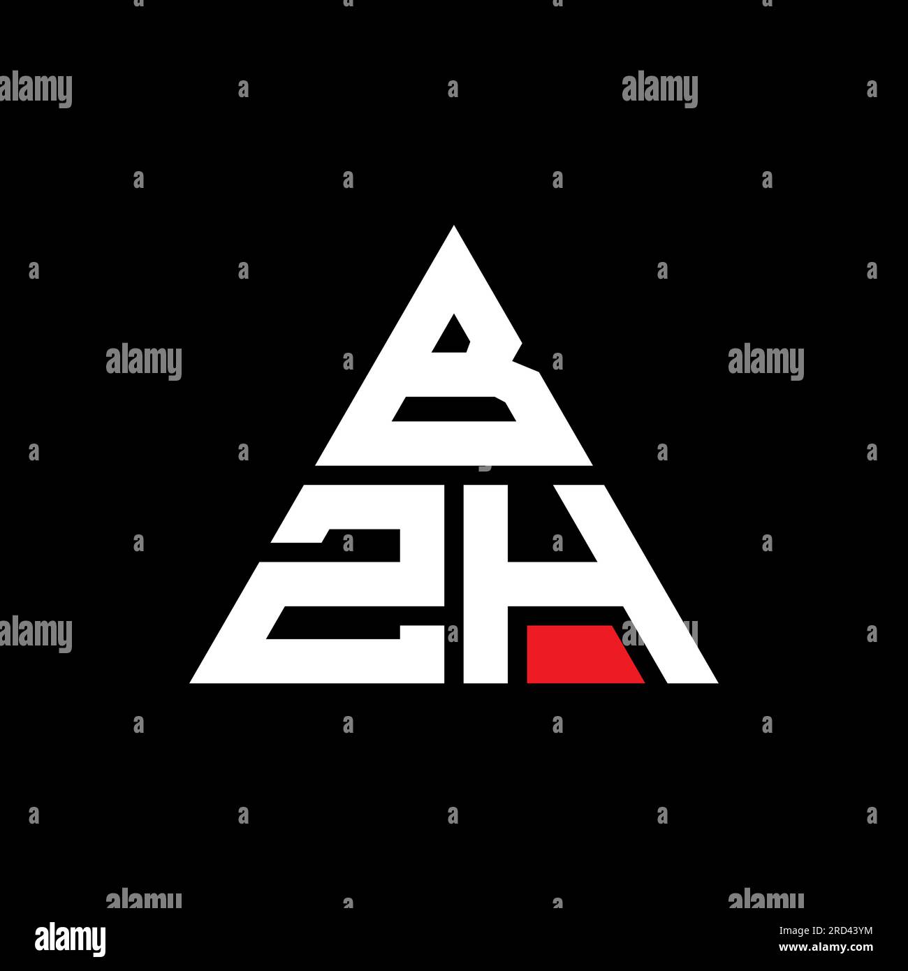 BZH triangle letter logo design with triangle shape. BZH triangle logo ...