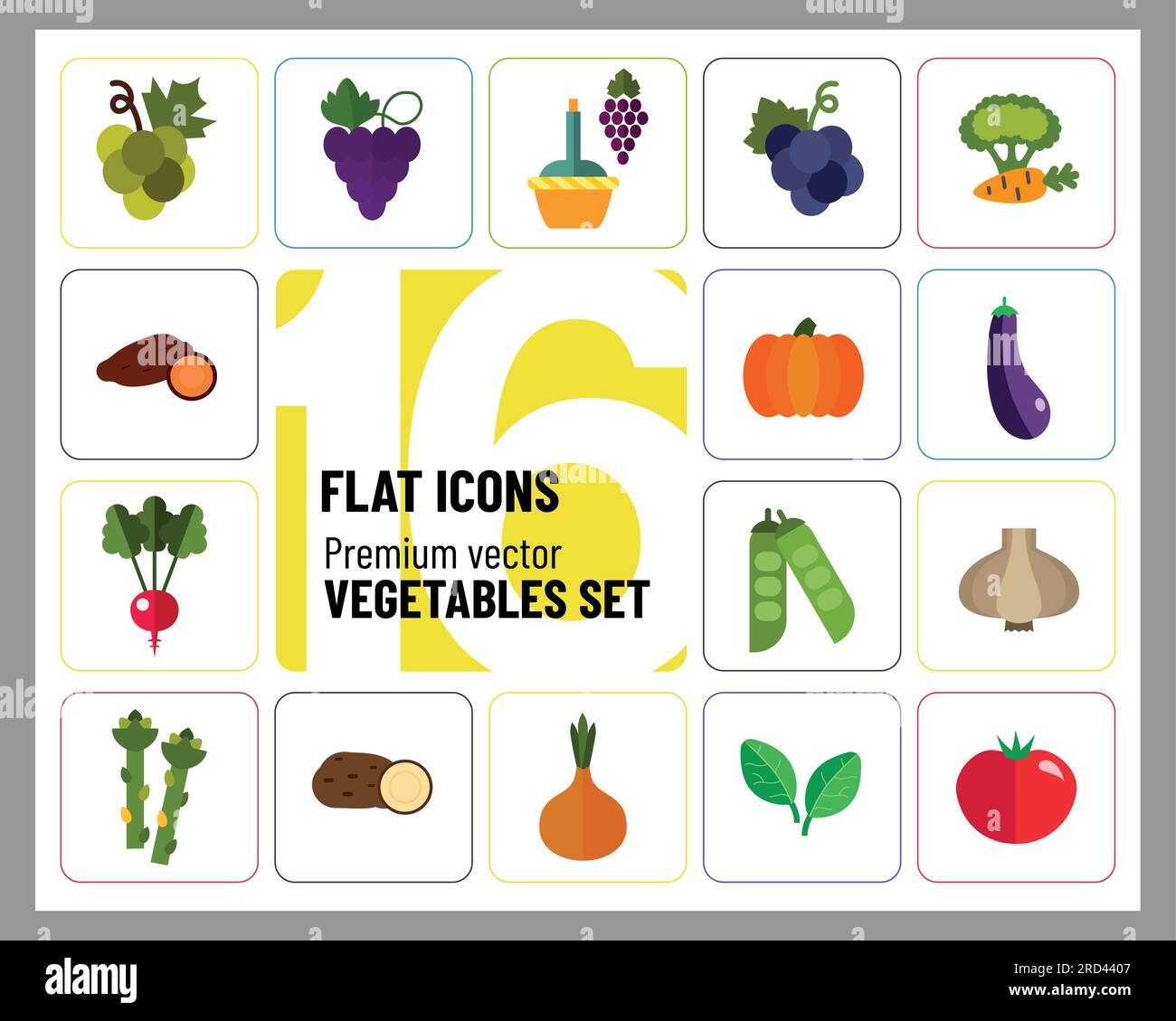 Vegetables Icons Set Stock Vector Image & Art - Alamy