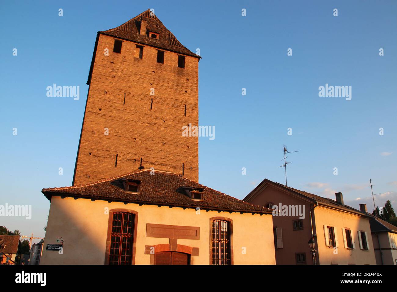 medieval tower at covered bridges in strasbourg in alsace (france Stock ...
